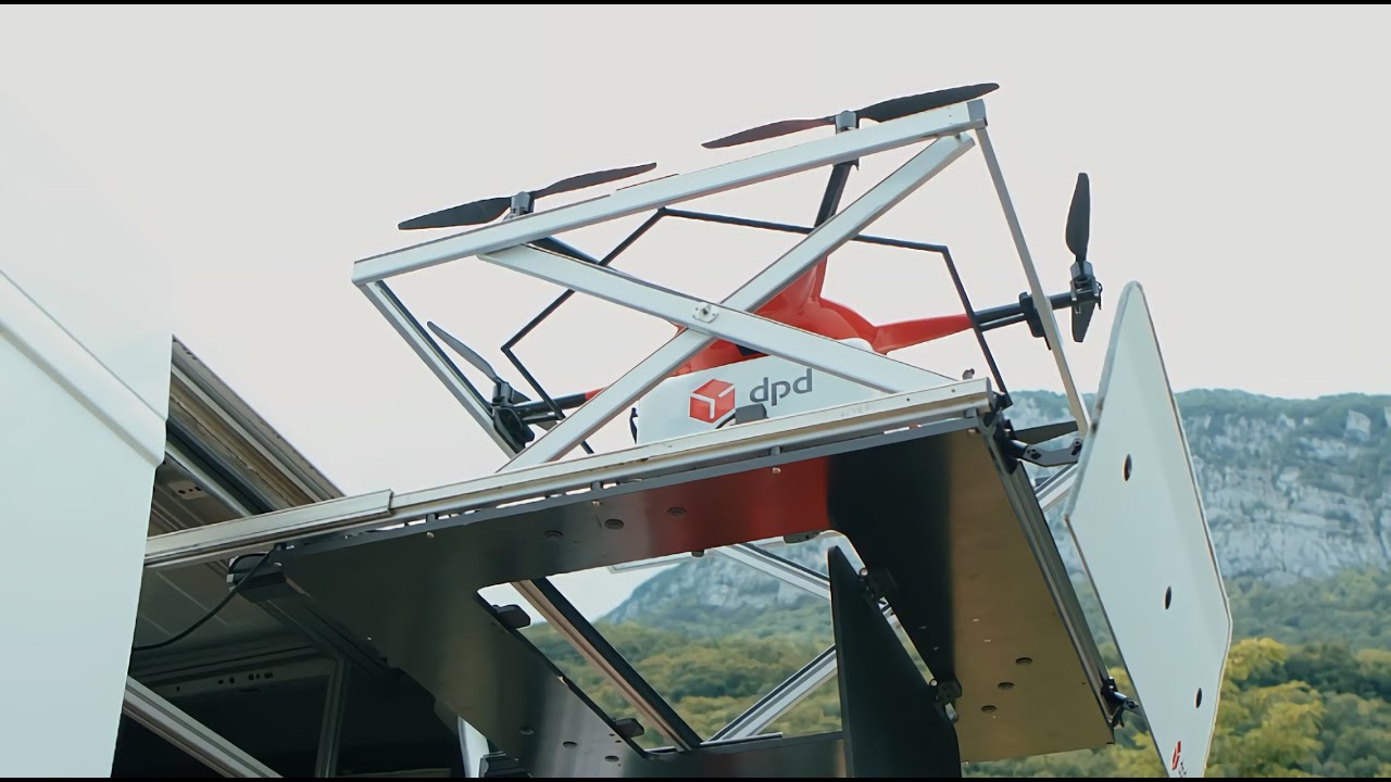 DPD France Opens a Parcel Delivery Line by Drone in Isère - YouTube