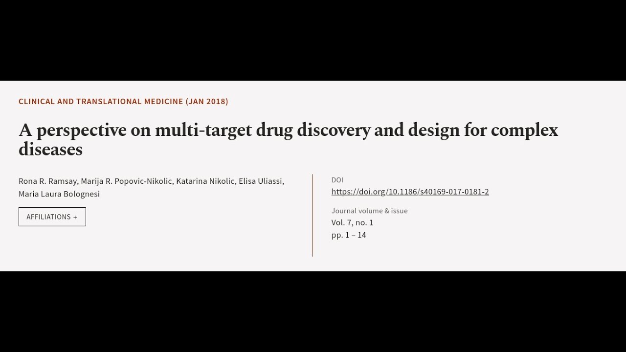 A perspective on multi-target drug discovery and design for complex ...