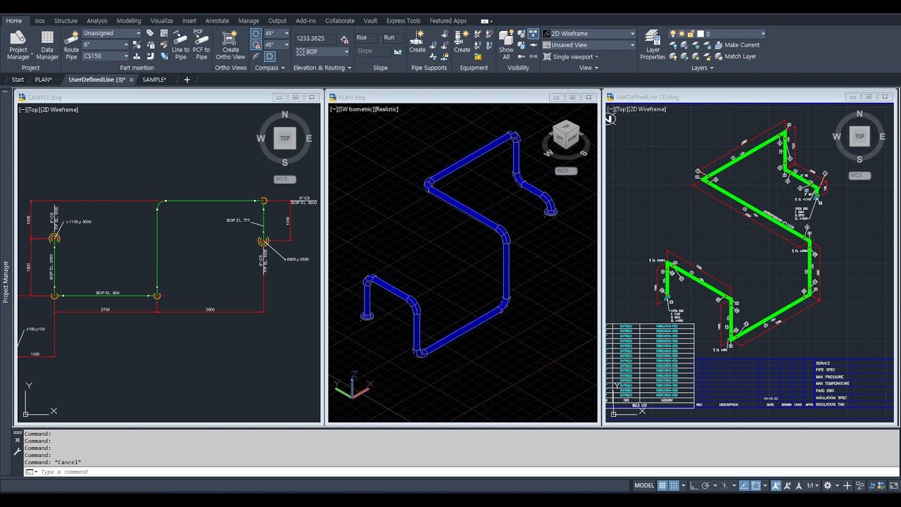 [AP3D] 2D Plan to Isometric Drawing (2D PLAN 을 XREF 로 불러들여 3D Modeling ...