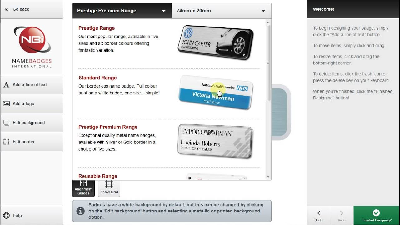 Changing badge range or size - Name Badges International - YouTube