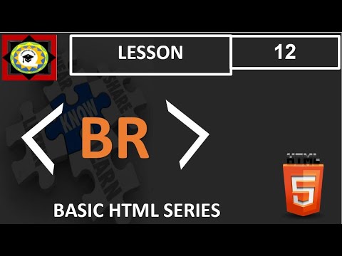 BREAKLINE TAG IN HTML - BASIC HTML SERIES 5 - HTML TUTORIAL FOR BEGINNERS - LESSON - 12 - YouTube