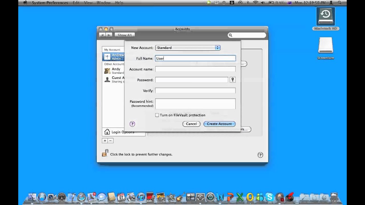 how to make a new user account MAC - YouTube