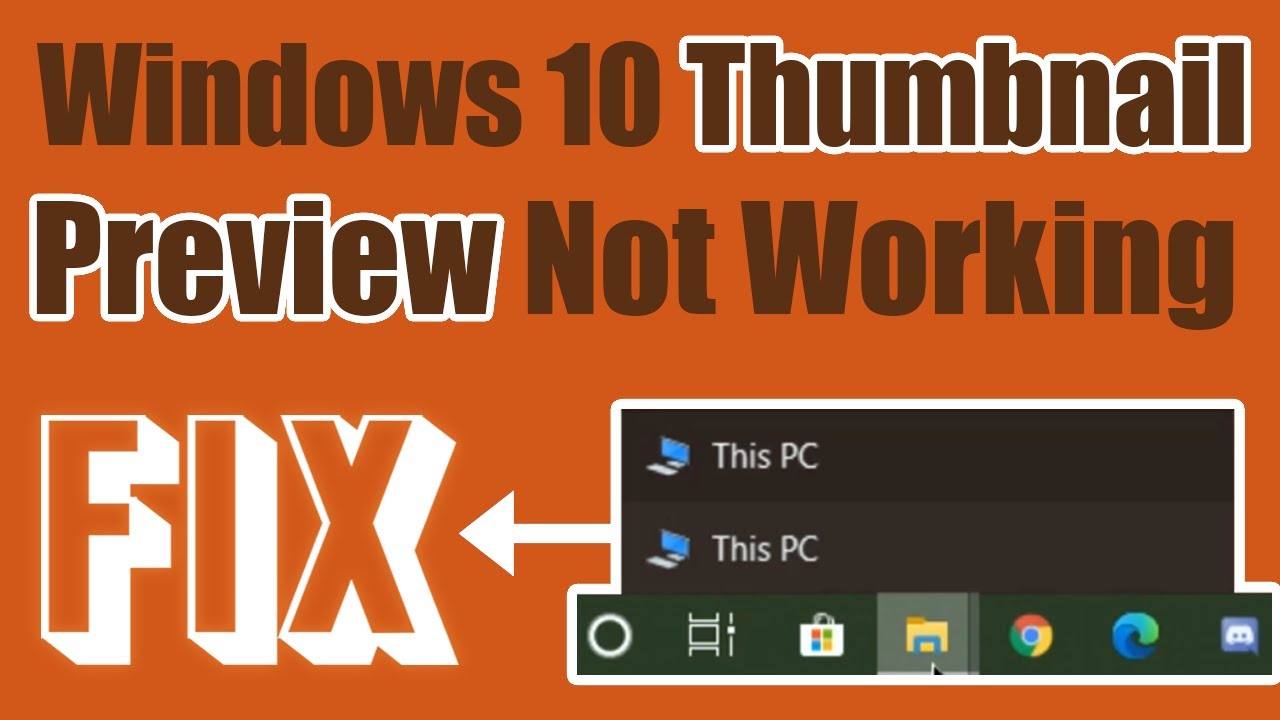 Windows 10 Taskbar Thumbnail Preview Error FIXED - YouTube