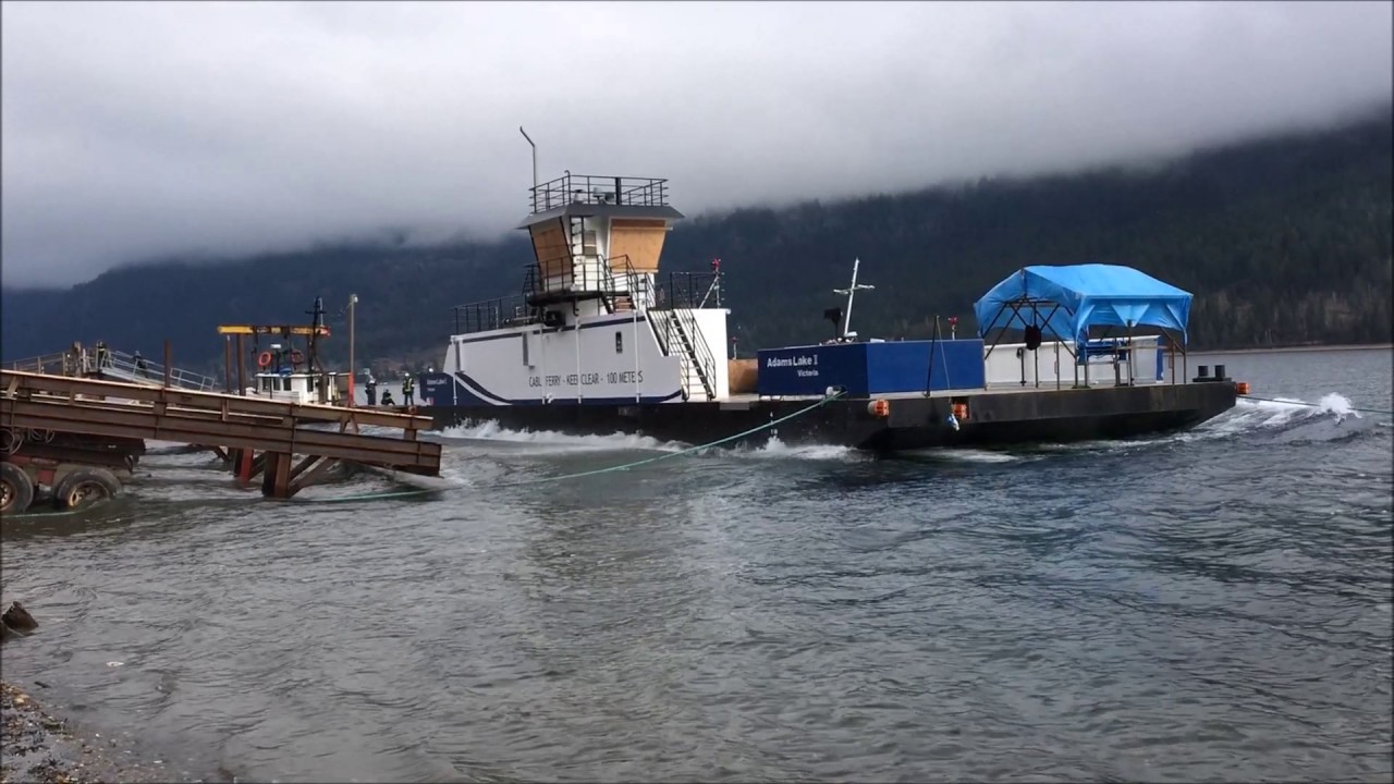 Adams Lake Cable Ferry Launch - March 2017 - 3GA Marine Ltd. - YouTube
