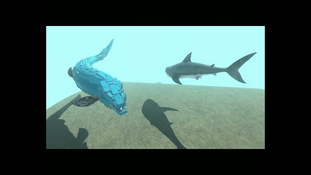 2 Apex Predators fight for dominance | Mosasaurus Vs Megalodon ...