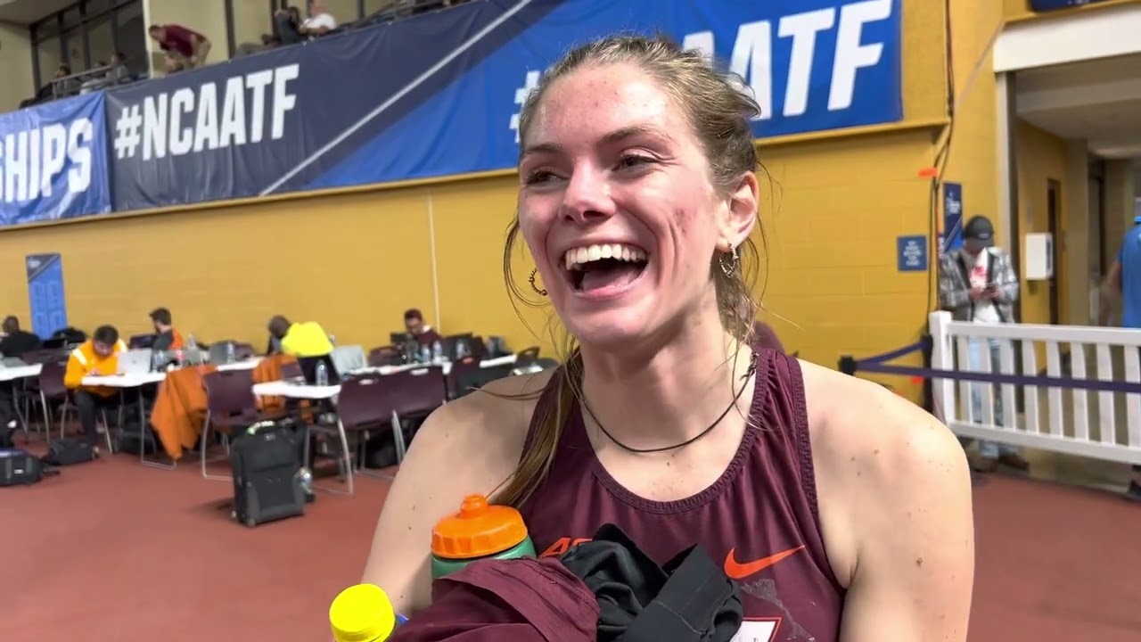 Virginia Tech’s Lindsey Butler after winning 2022 NCAA indoor 800 - YouTube