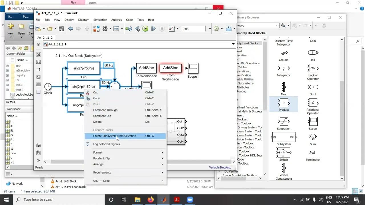 Matlab Simulation Basic Course Art 2 11 1 Subsystem 2 Of 4 In Myanmar Youtube