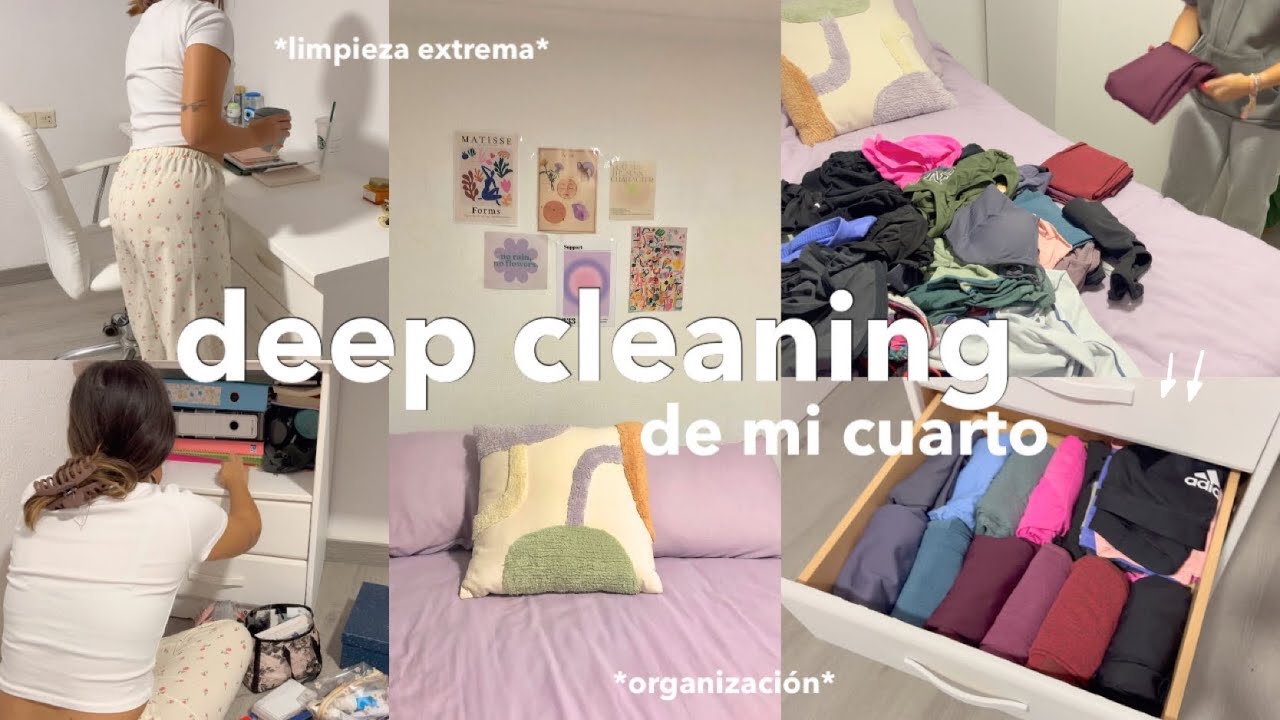 LIMPIANDO y ORDENANDO mi cuarto & ropa 🧺 *limpieza extrema+ ...