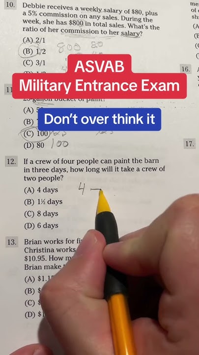 ASVAB Arithmetic Reasoning answers walkthrough 12 - YouTube