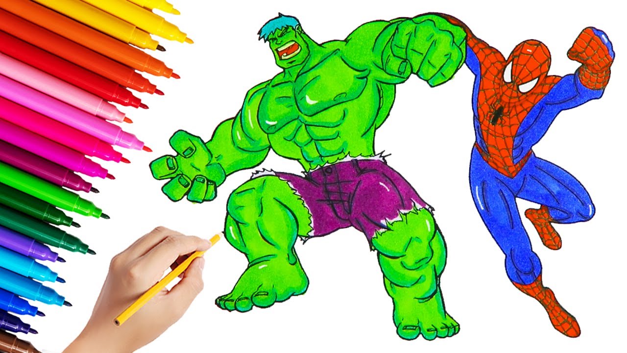 Spider-man VS Hulk 3 Coloring Pages , The Avengers Drawing And Coloring ...