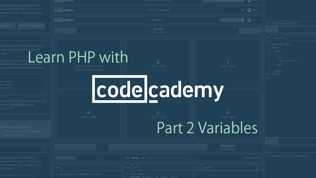 Learning Php With Codeacademy Variables Part 2 Youtube 0409