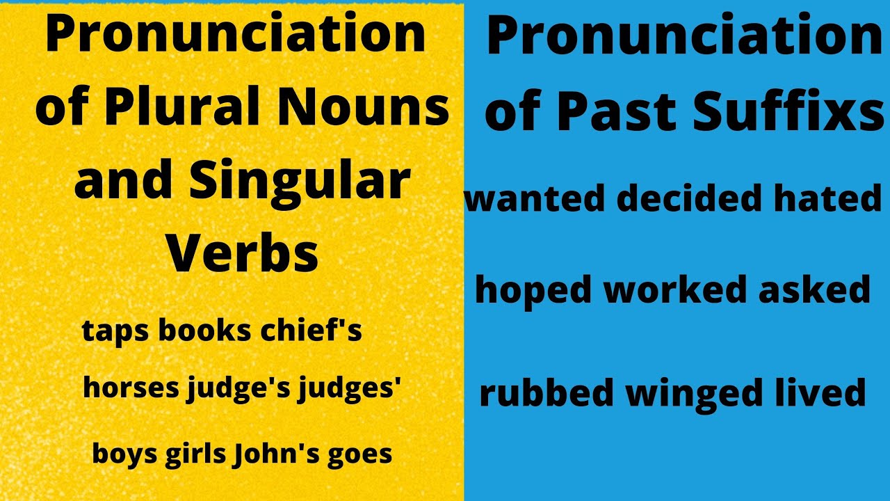 Pronunciation of Plural Nouns, Singular Verbs and Past Suffixs - YouTube