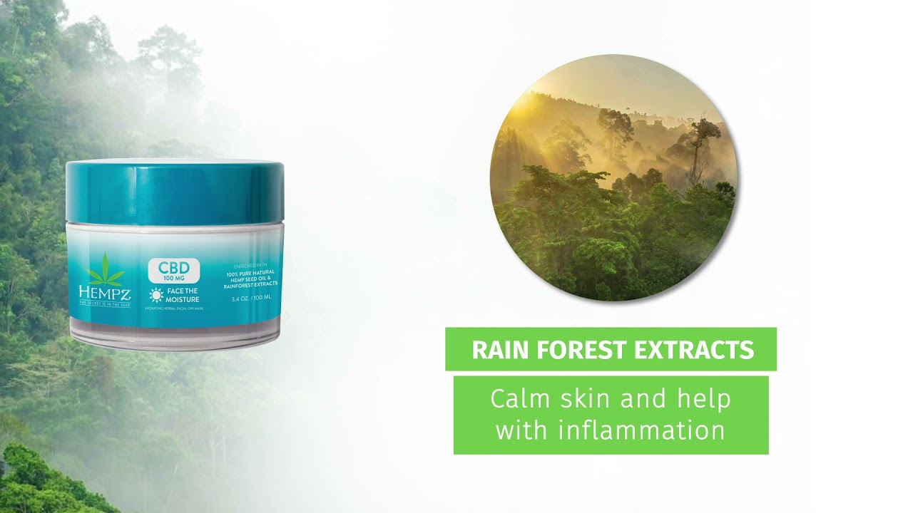 Hempz CBD Face the Moisture Hydrating Herbal Facial Day Mask - YouTube