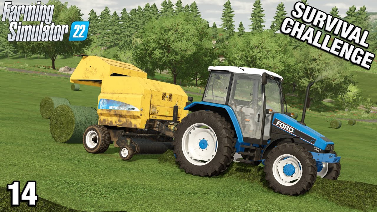 TAKING THE NEXT CUT OF GRASS SILAGE - Survival Challenge FS22 Calm ...