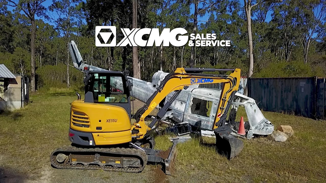 XCMG XE55U Mini Excavator with Hunter Valley Paintball - YouTube
