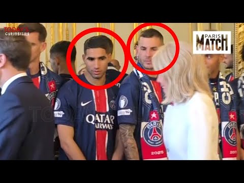 PSG players glances Brigitte Macron strangely from top to bottom - YouTube