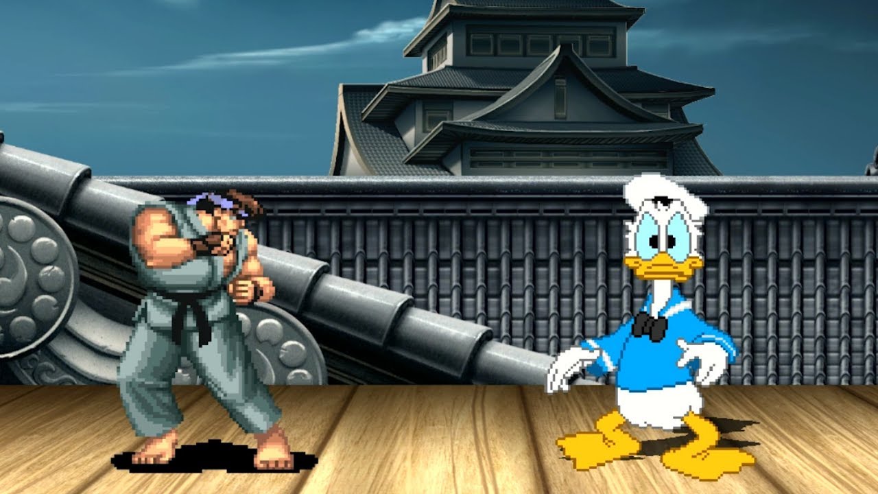 RYU VS DONALD DUCK HIGH LEVEL INSANE FIGHT#streetfighter #donaldduck ...