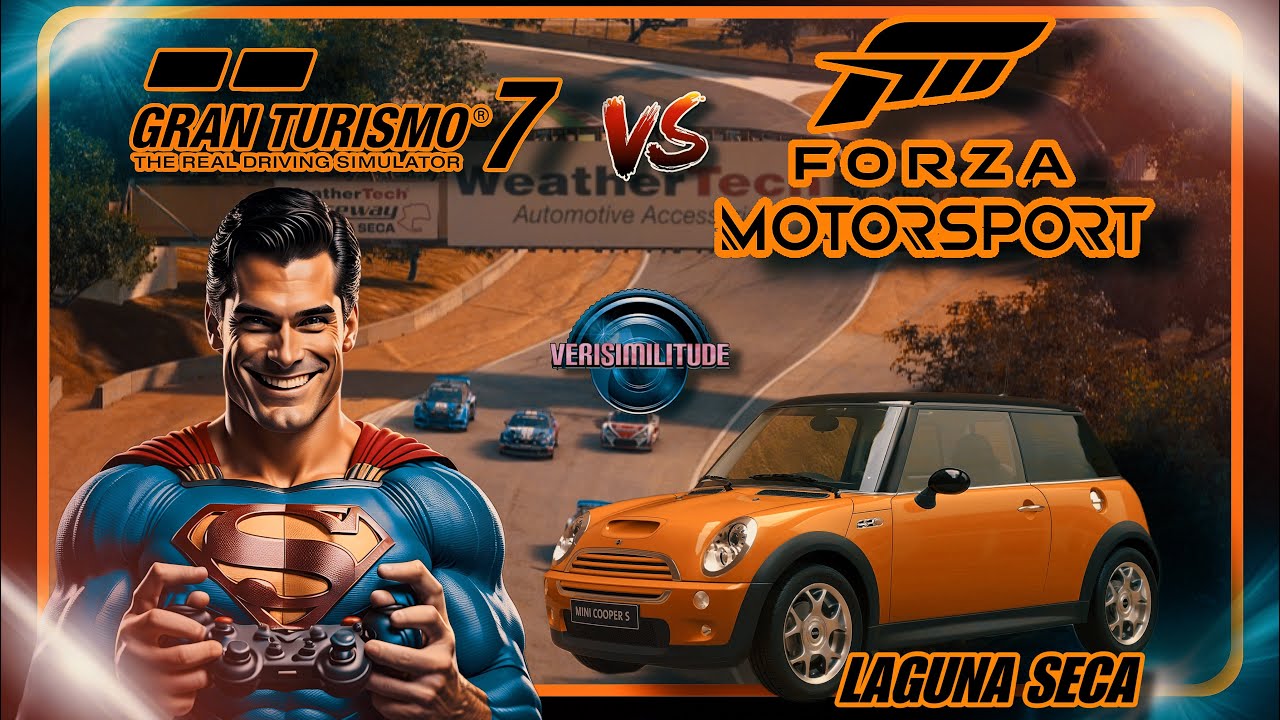 GRAN TURISMO 7 VS FORZA MOTORSPORT, MINI COOPER RACE AT LAGUNA SECA ...