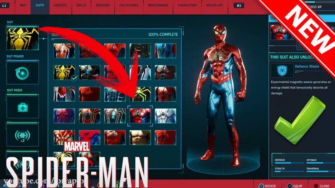 Marvel's Spider-Man (PS4) Spider Armor MK IV Suit Free Roam Gameplay ...