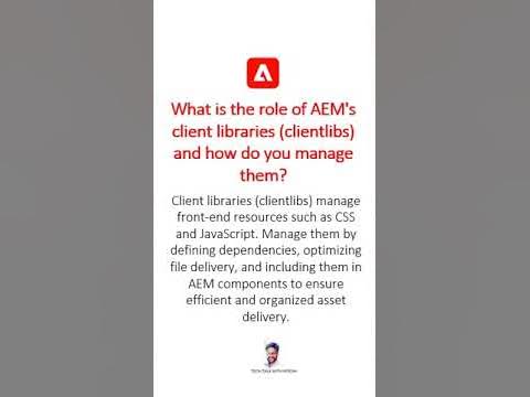 AEM's client libraries and management #aem #aeminterviewquestions #adobeexperiencemanager - YouTube