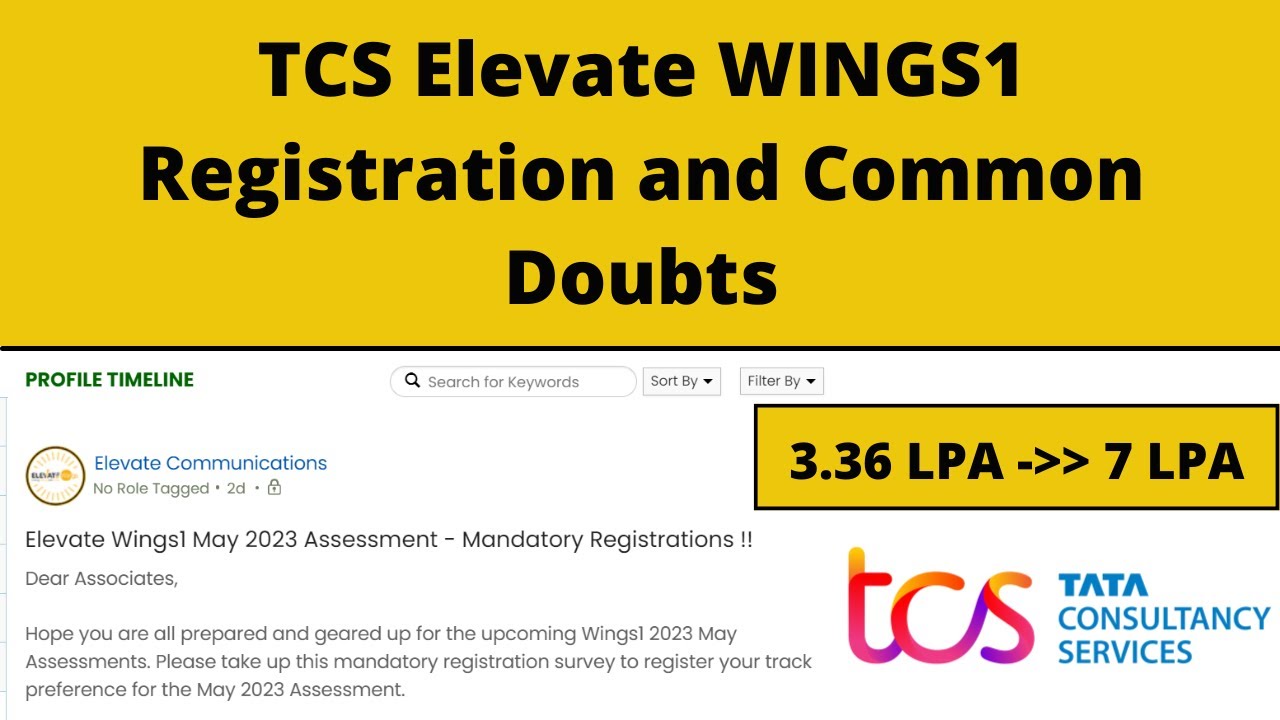 Tcs Elevate Wings 1 Registration And Common Doubts Tcs Ninja To Digital Upgrade Youtube