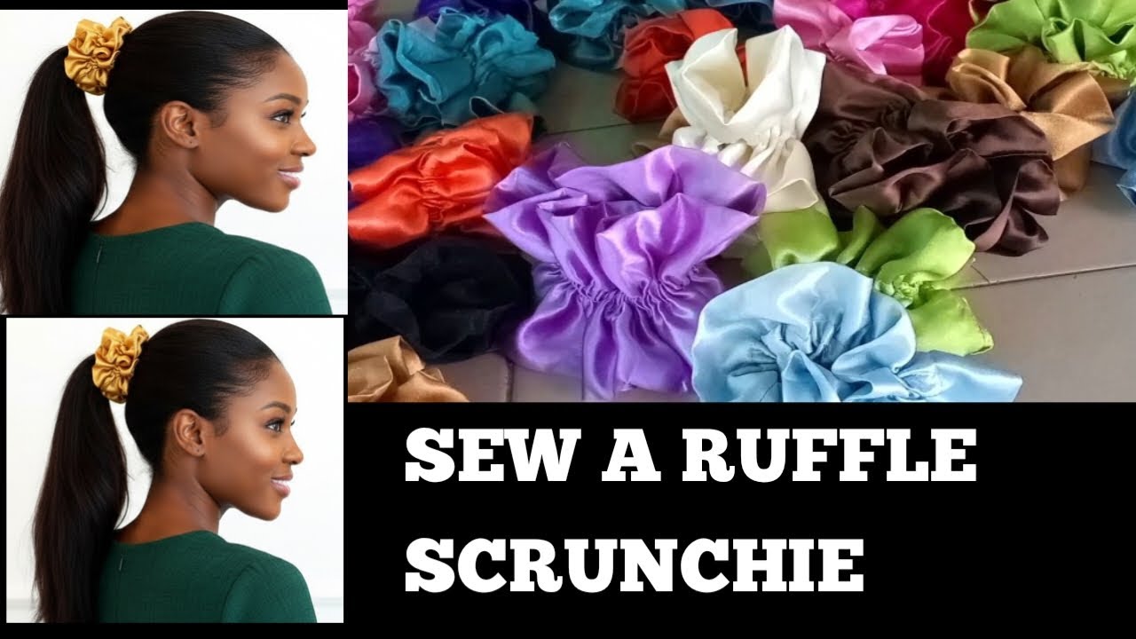 How to Sew a Ruffle Scrunchie Easy DIY Tutorial #scrunchie - YouTube