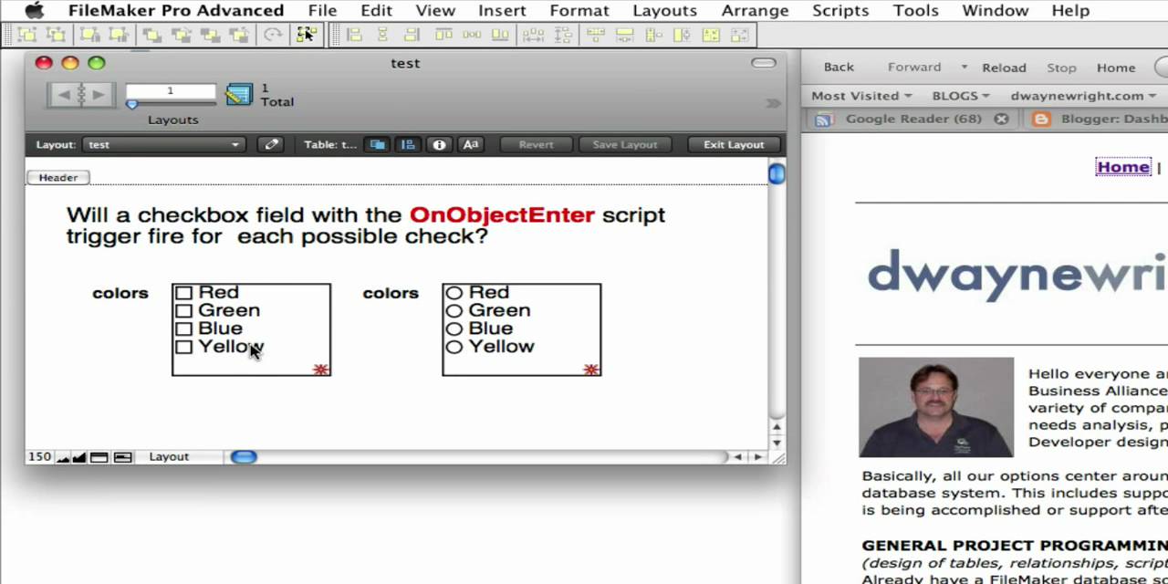 Filemaker 10 Onobjectenter Script Trigger And Checkboxes Youtube