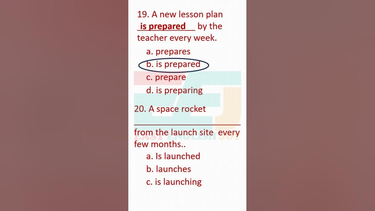 Active vs passive voice quiz 17-20 - YouTube
