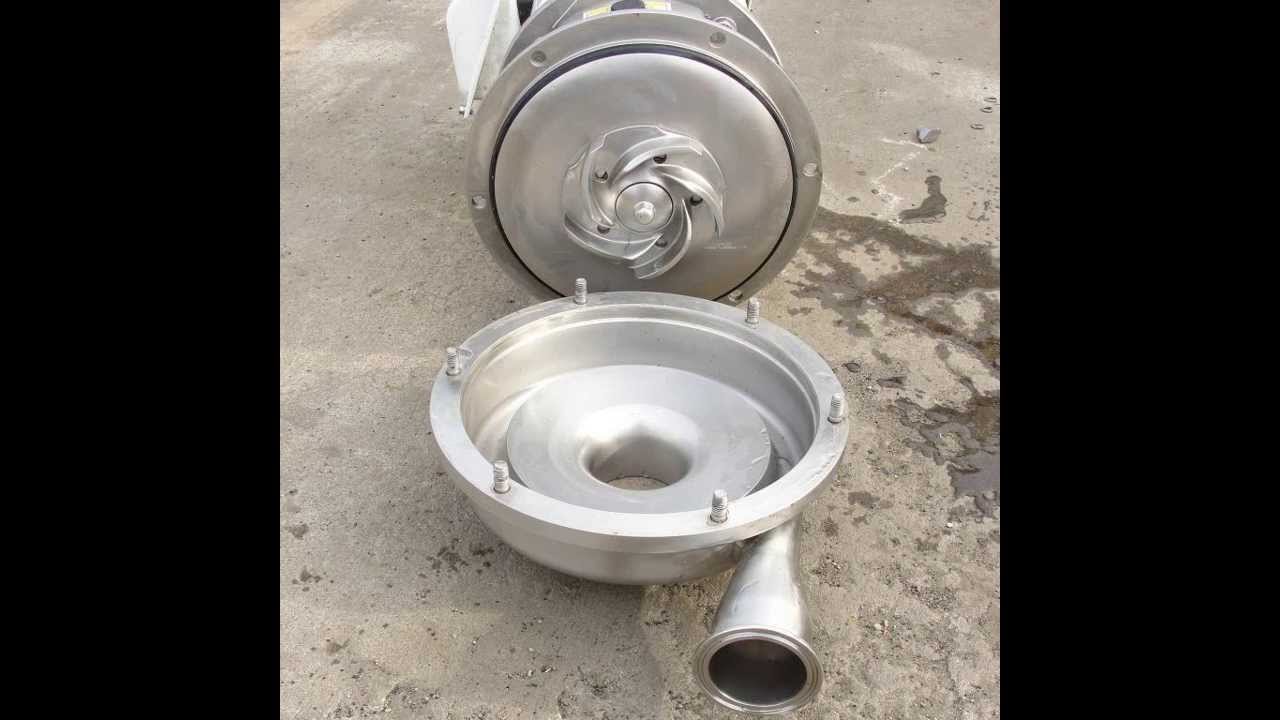 Alfa Laval LKH-10 5 hp stainless steel centrifugal pump - YouTube