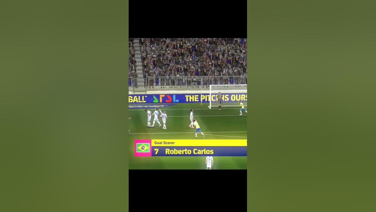 Roberto Carlos best free kick goal 🔥😍💯 #shorts #efootball2024 #pes #freekick - YouTube