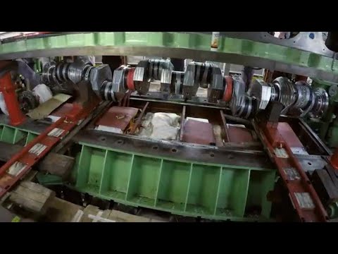 Giant crankshaft installed in large ships - YouTube