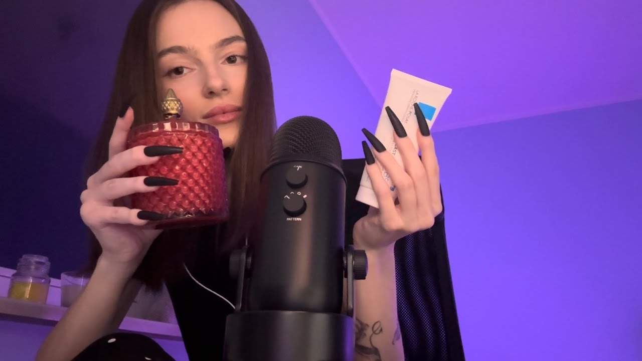 ASMR tapping, scratching, tracing (long nails) - YouTube