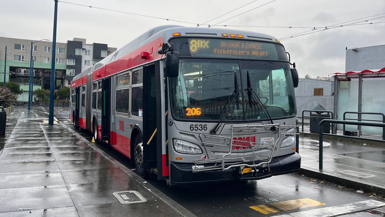 ⁴ᴷ⁶⁰ (FULL ROUTE) SF MUNI #6536 on 8BX Bayshore B Express - to ...