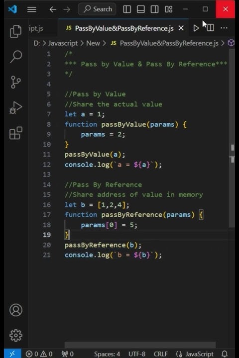 Pass By Value And Pass By Reference In Javascript Coding Softwaredeveloper Javascript Code