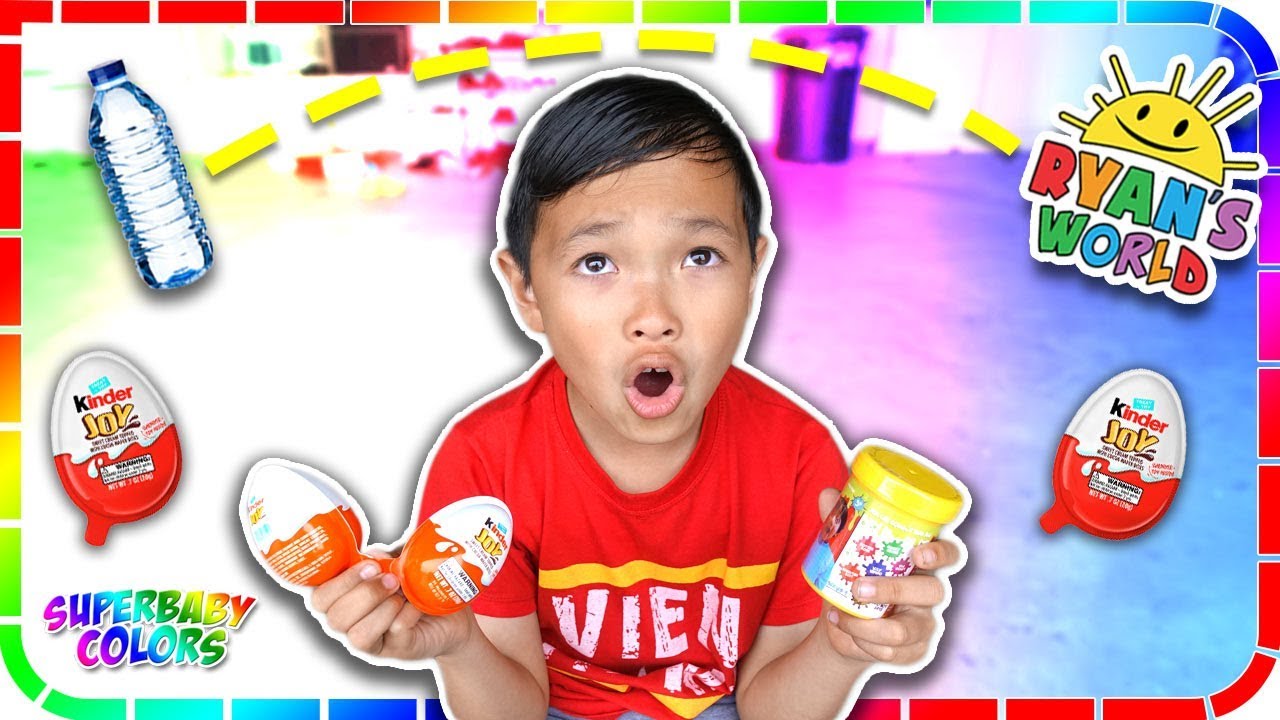 BOTTLE FLIP For Ryan's World Toys and Kinder Eggs 🚀😁🥚 - YouTube