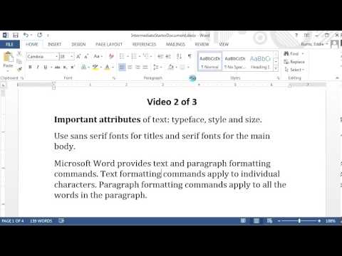 Microsoft Word Tutorial for Beginners (Video 2 of 3) - YouTube