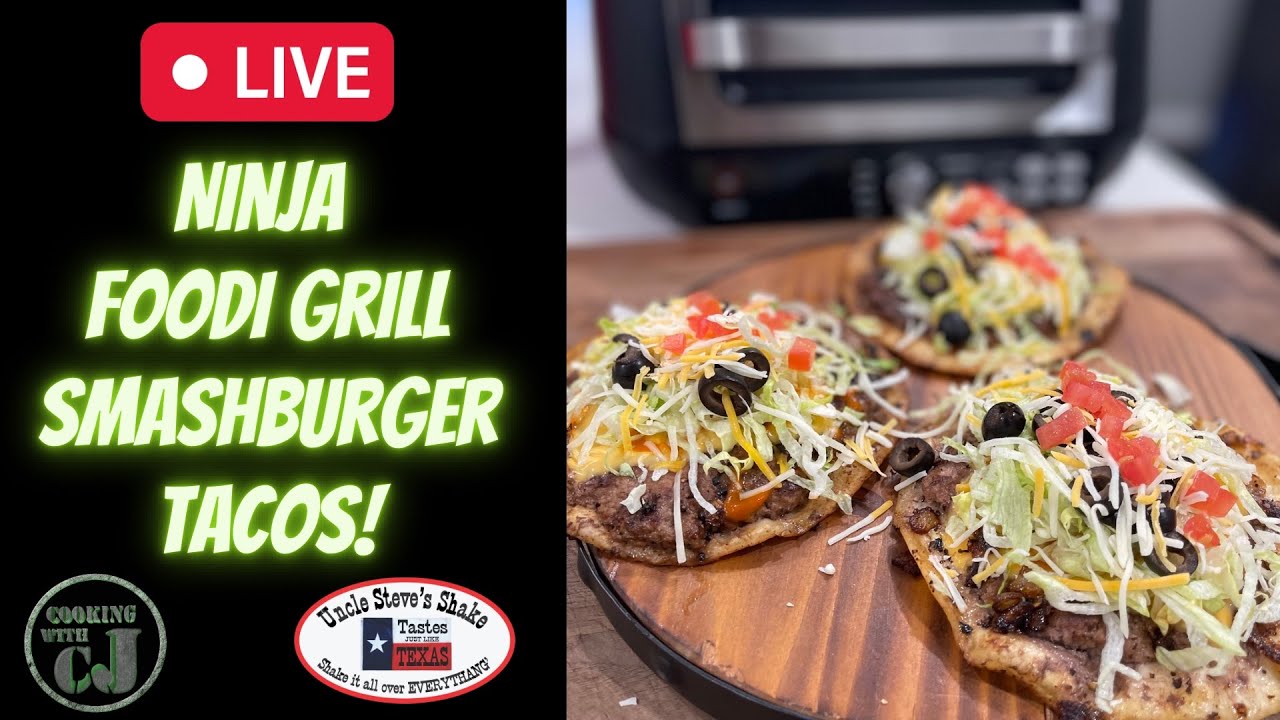 Viral Smashburger Tacos on the Ninja Foodi Grill! LIVE!! - YouTube
