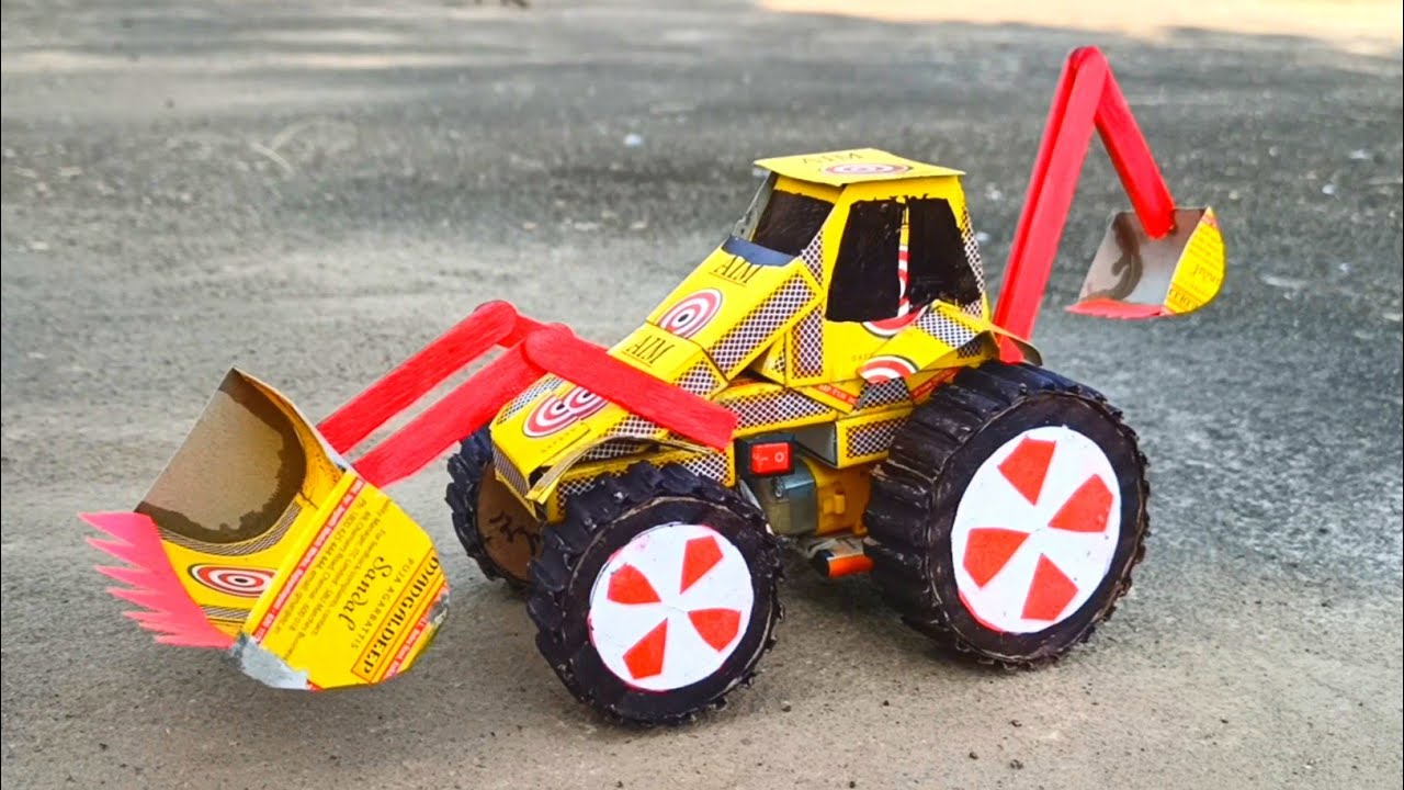 how to make jcb at home from matchbox - YouTube