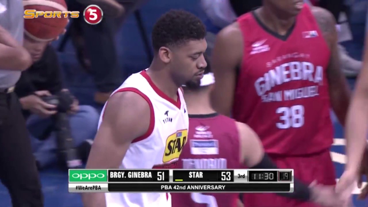 Japeth Aguilar Denies Tony Mitchell Again Ginebra vs Star PBA 04/09 ...
