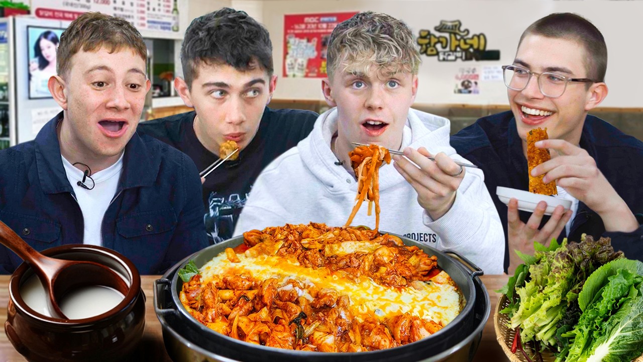 British College Students try Korean Chicken BBQ + Fried Rice rolls ...