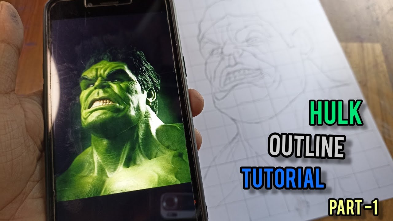 Hulk Outline tutorial. | Step by Step | How To Draw | Outline Tutorial ...