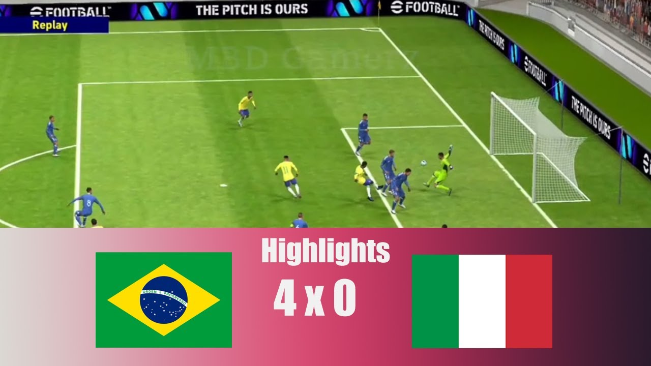 Italy vs Brazil Full Game Highlights eFootball 2024 || National Teams ...