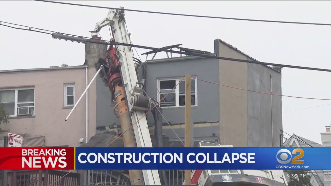 Pile driver falls onto Bronx home - YouTube