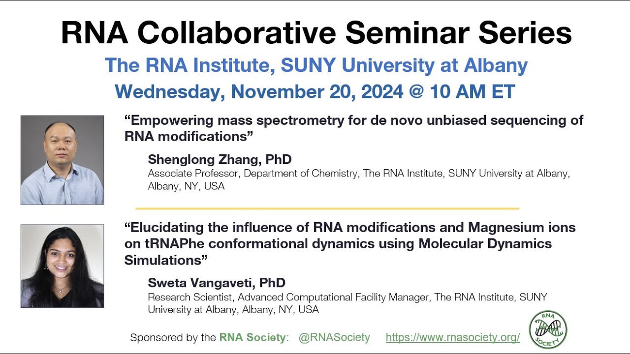 RNA Collaborative Seminar: The RNA Institute, UAlbany - YouTube