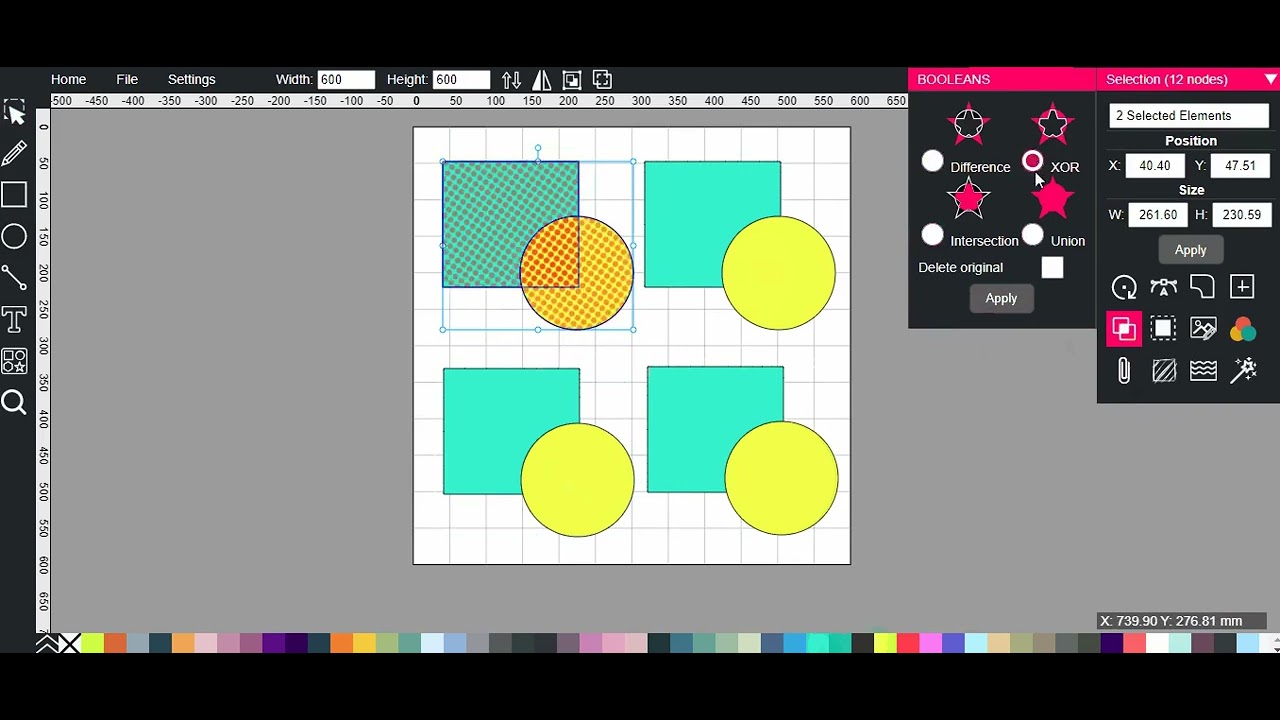 ArtDraw SVG Editor Operaciones Booleanas - YouTube