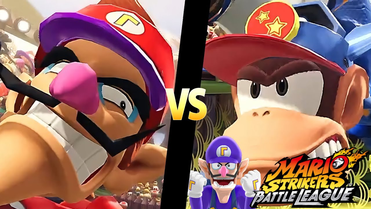 Mario Strikers Battle League Team Waluigi vs Team Diddy Kong in Jungle ...
