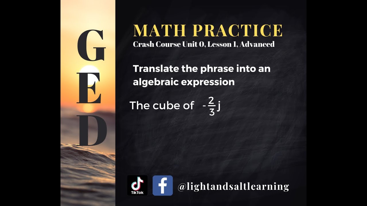 GED Math: "Cubing" Negative Expressions Related Example - YouTube