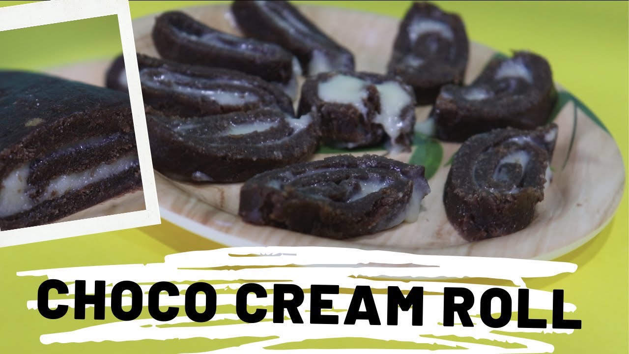 Choco cream roll/ Very pretty roll recipe. So creamy and delicious😍 ...