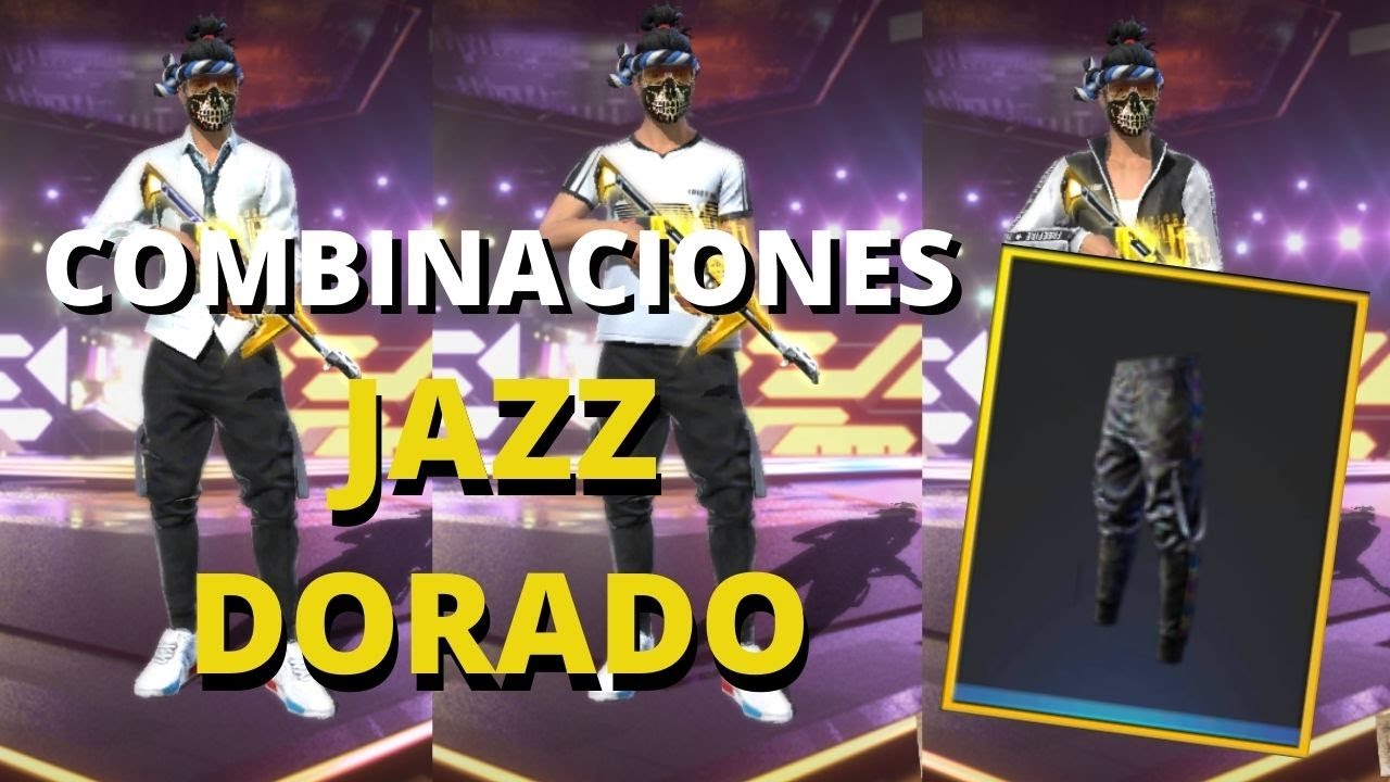MEJORES COMBINACIONES🥵CON EL PANTALÒN JAZZ DORADO🔥FREE FIRE\OSCAR FF💎💎 ...