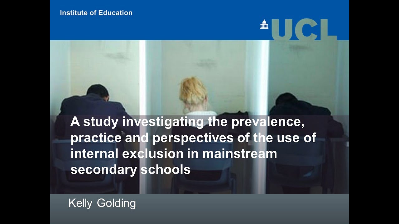 The use of internal exclusion in secondary schools: Prevalence ...